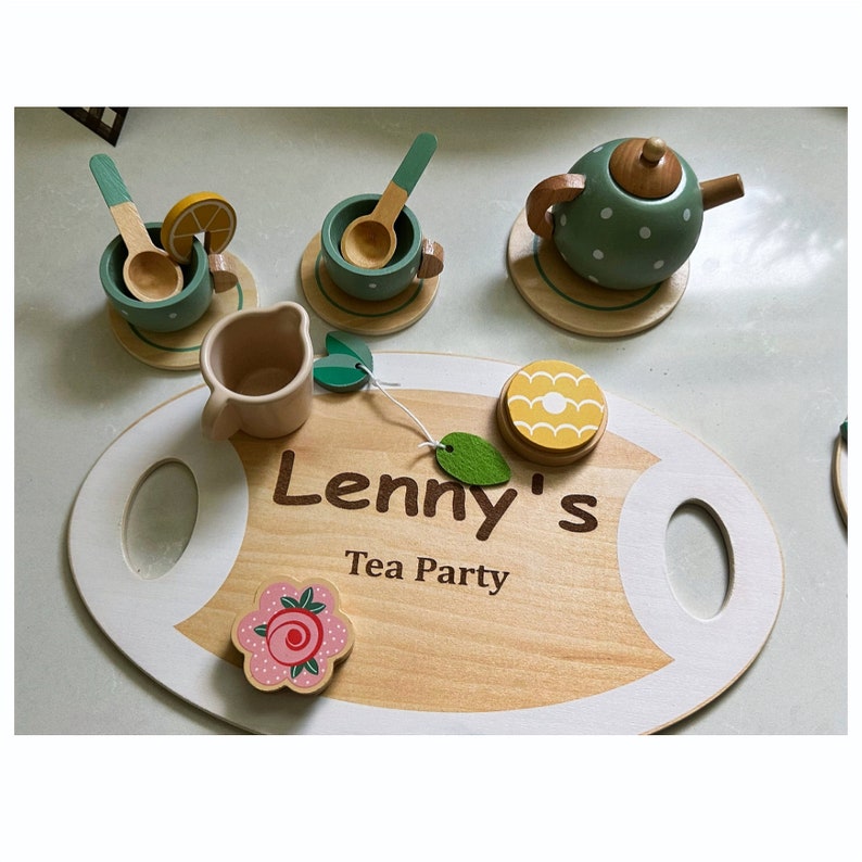 Custom Personalized Wooden Tea Set Toy for Toddlers/tea Party/tea Time ...