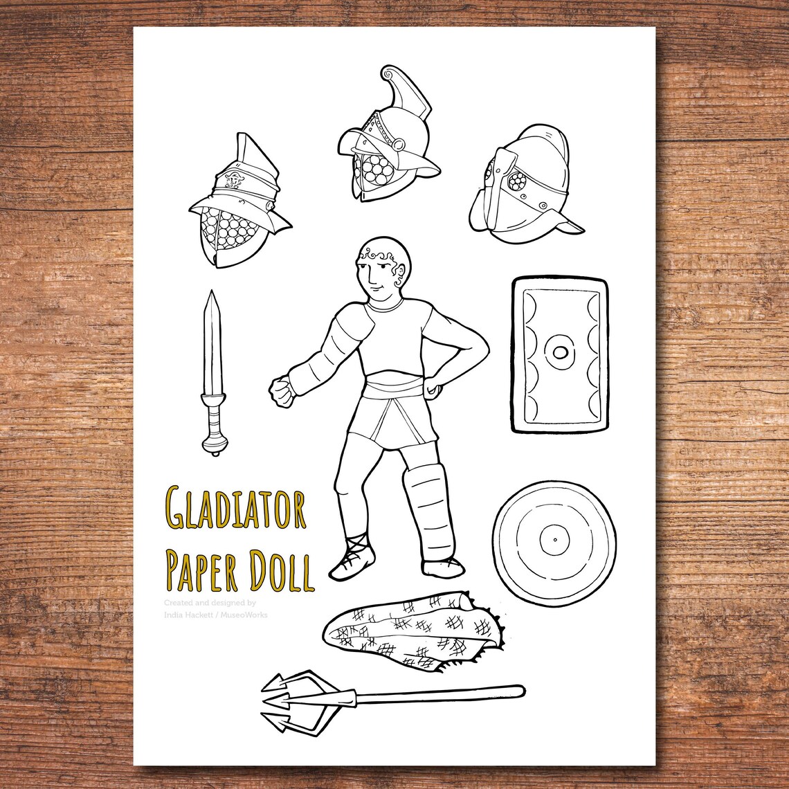 Roman Gladiator Paper Doll Printable for Kids | Fun Ancient Rome ...