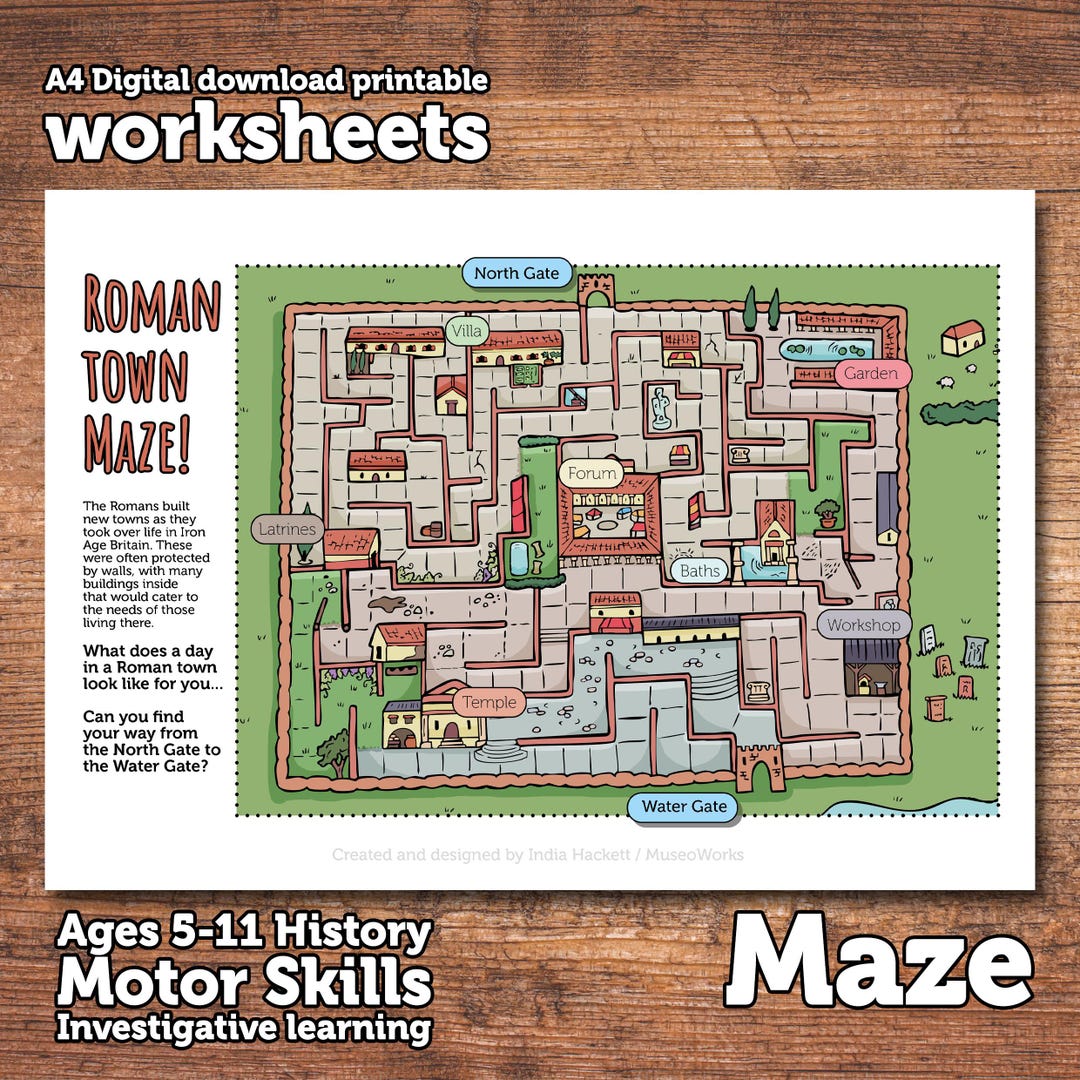 Roman Town Maze Printable for Kids | Fun Ancient Rome Activity ...