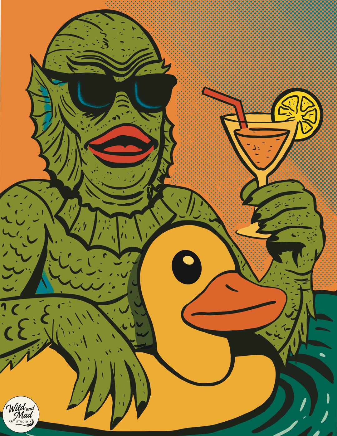 Pop Art Creature From the Black Lagoon Print: Pool Day Monster Art - Etsy