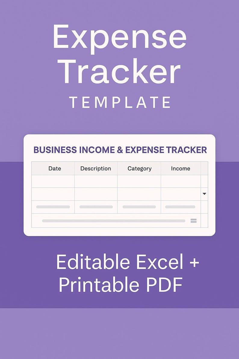 Business Income Expense Tracker Template Editable Excel Printable PDF ...