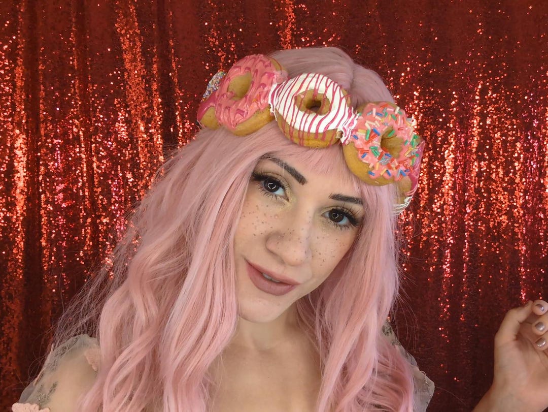 Pink DONUT CROWN | Fake Food Pastel Halloween Costume Headband | Kawaii ...