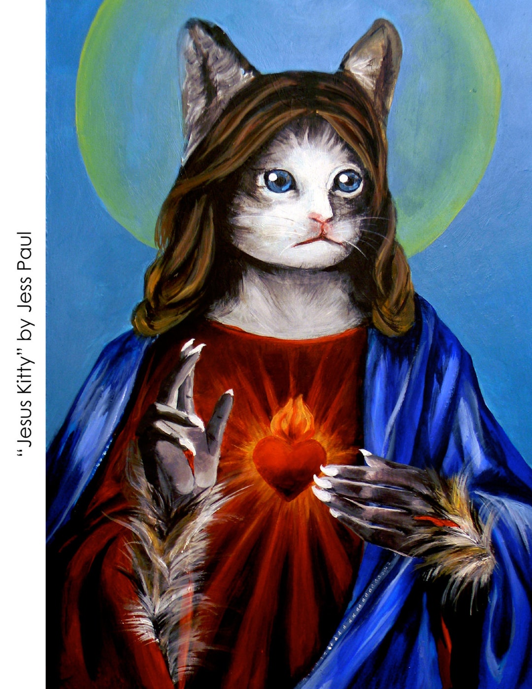 Jesus Kitty POSTER / Funny, Cute Religious Easter Catholic Cat Painting ...