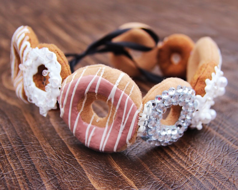 Bridal Bachelorette DONUT CROWN White and Beige Wedding | Etsy