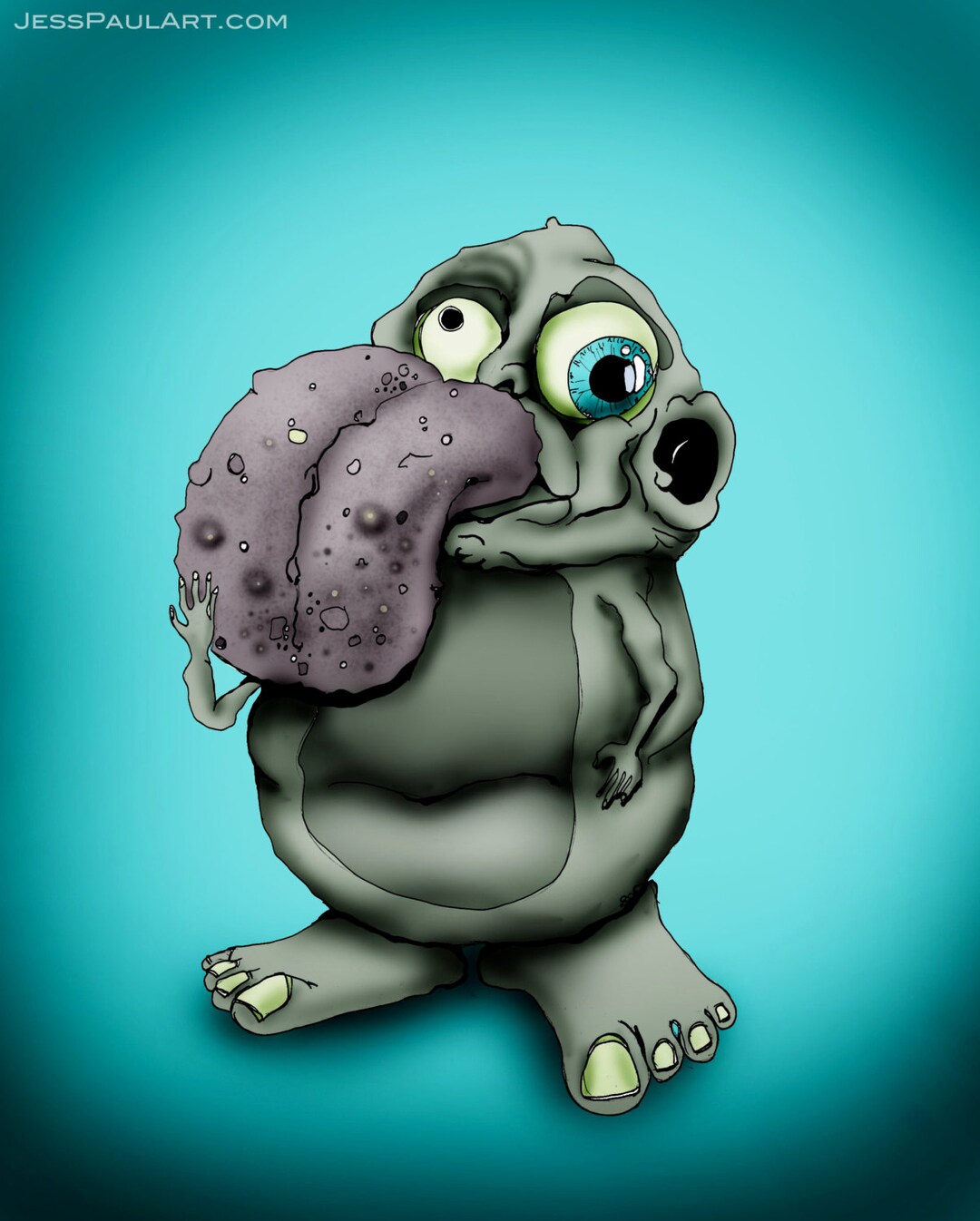 Monster Illustration Print "gawker" | Halloween Decor or Gift | Kids ...