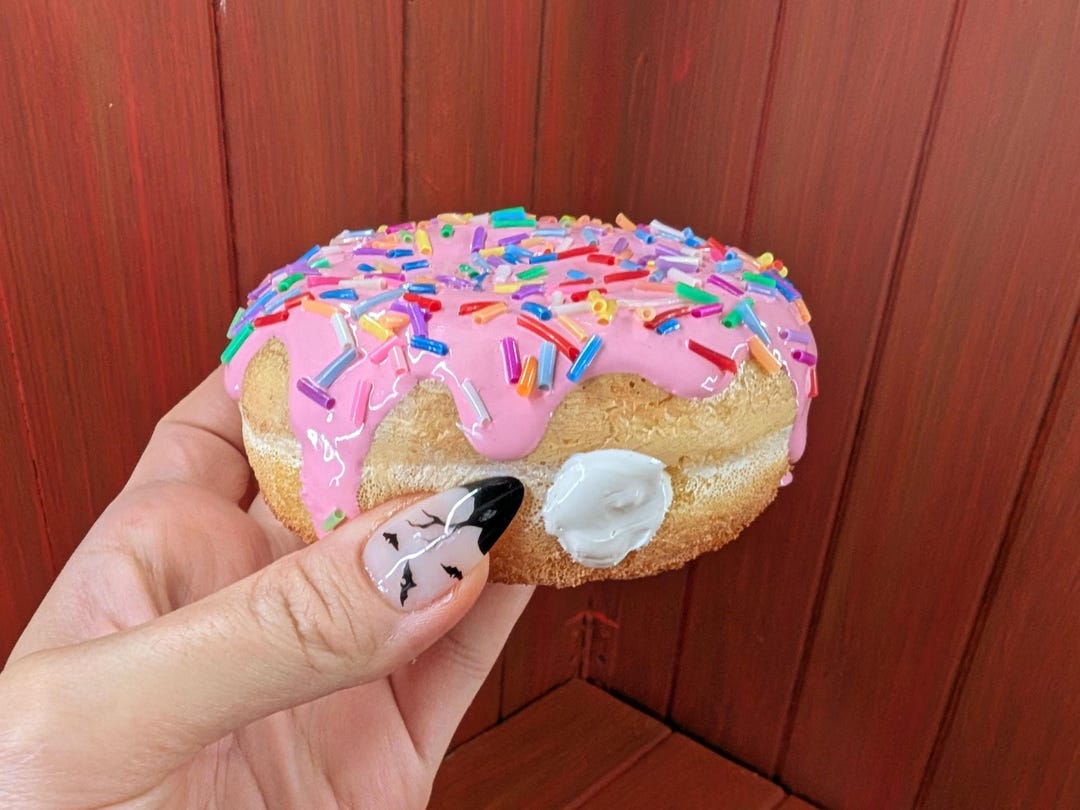 Pink Sprinkle Stuffed Donut PROP, HEADBAND or ORNAMENT | Realistic Life ...