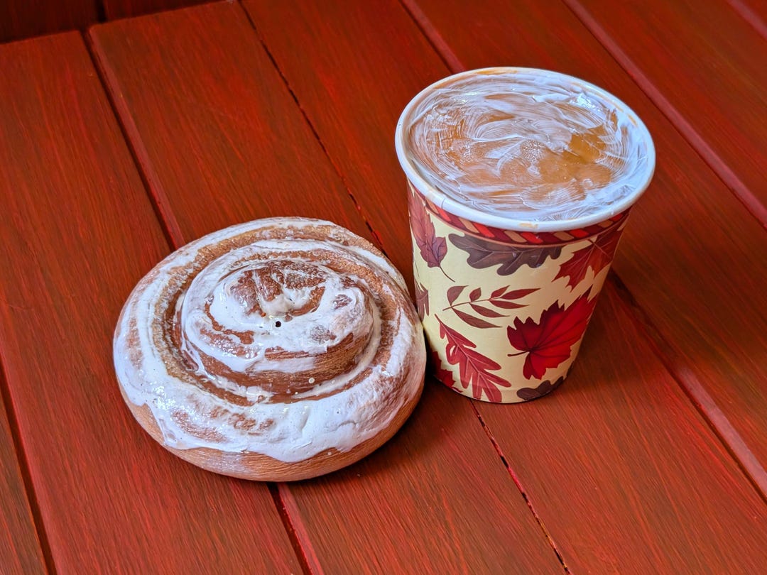 Cinnamon Roll and Latté PROP or HEADPIECE | Realistic Fake Food ...