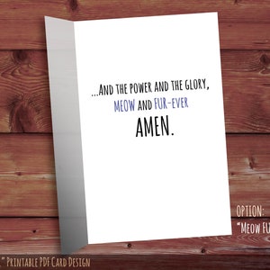 Cat Jesus Religious Pun PRINTABLE CARD | 8.5x11 Digital PDF Card Design ...
