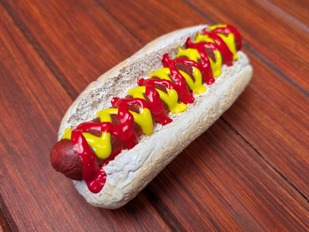 Hot Dog SOFT PROP With Ketchup and Mustard | Squishy Fake Food Stage ...