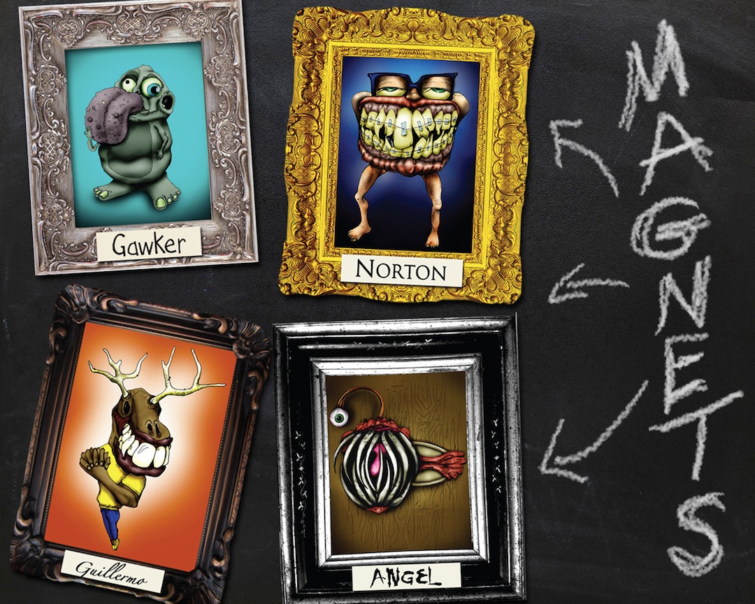 Monster Fridge Magnet 4-pack | Halloween Decor or Gift | Scary Kids Toy ...