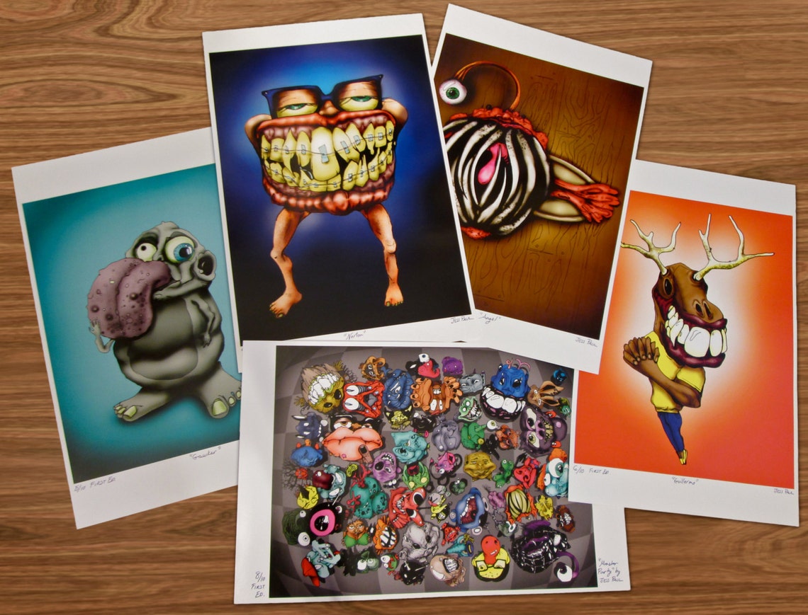 Monster Illustration Print "angel" | Halloween Decor or Gift | Kids ...