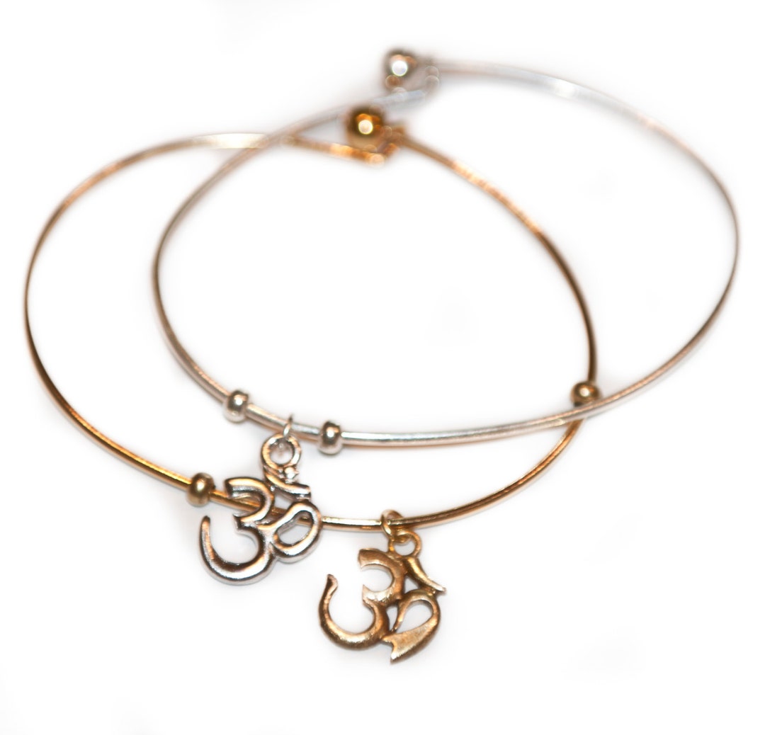 Om Bangle Bracelet, Om Bracelet, Om Bangle, Inspirational Bracelet ...