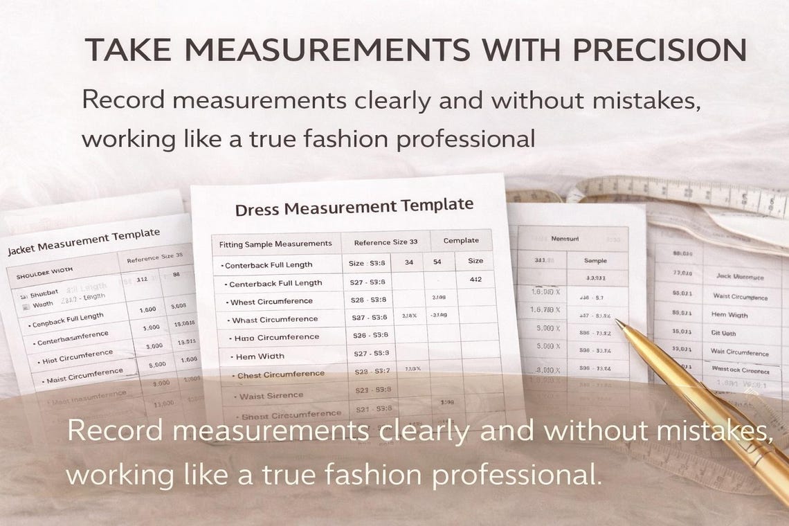 Garment Measurement Tables Excel | Professional Measurement Templates ...
