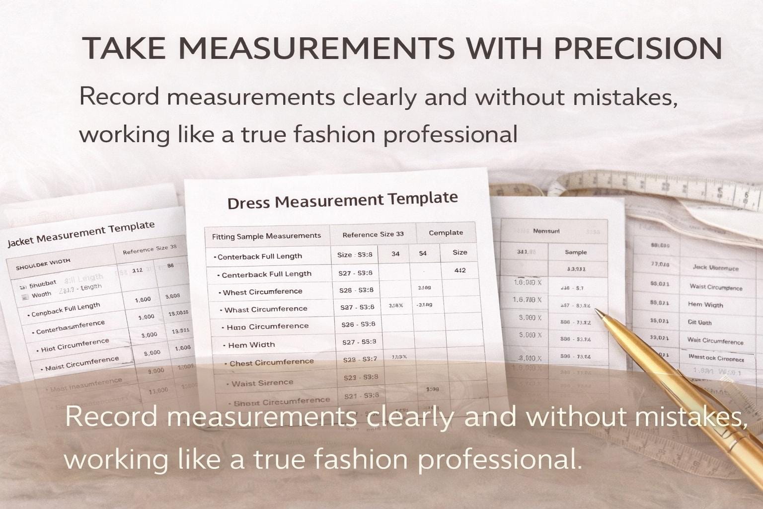 Garment Measurement Tables Excel | Professional Measurement Templates ...