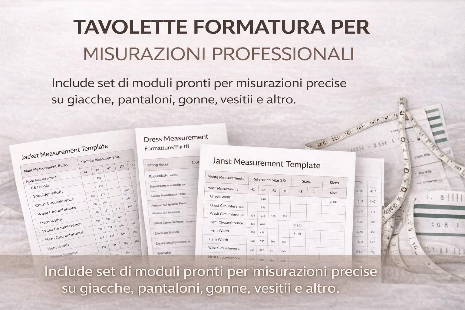Garment Measurement Tables Excel | Professional Measurement Templates ...