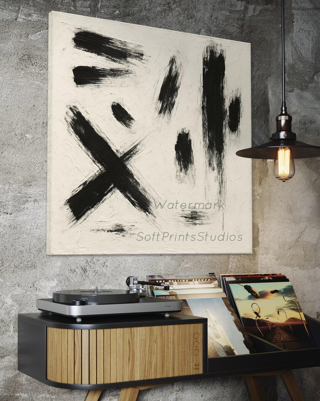 Modern Abstract Brushstroke Wall Art - Etsy