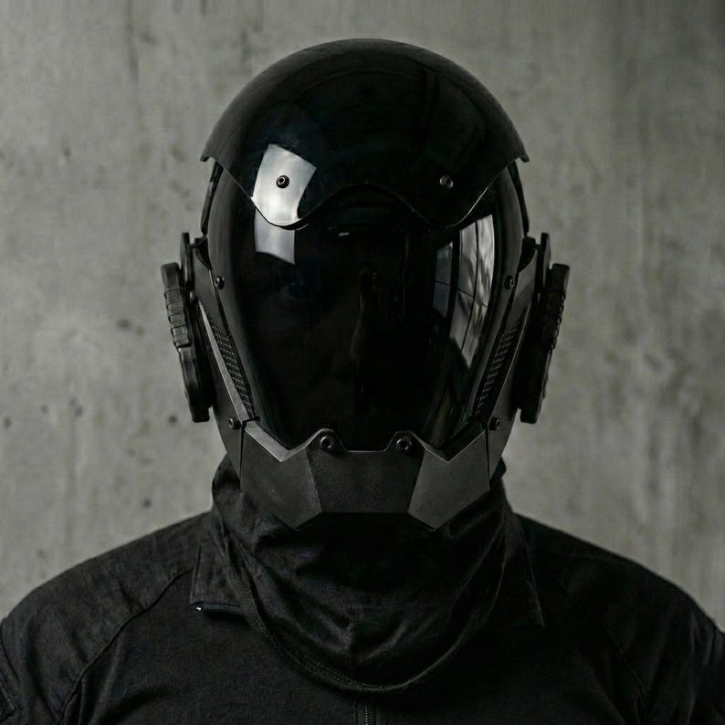 Cyberpunk LED Effect Mask, Rainbow Visor, Sci-fi Cosplay Helmet ...