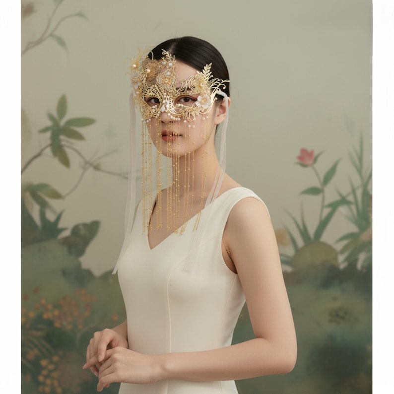Gold Butterfly Masquerade Mask – Luxury Pearl Women’s Costume Accessory ...