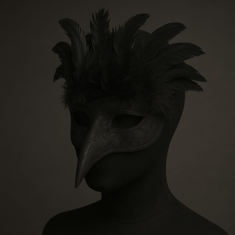 Black Raven Crow Mask – Handmade Gothic Masquerade Costume Accessory - Etsy