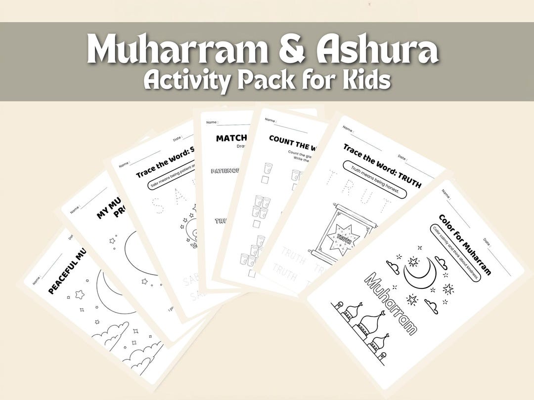 Muharram & Ashura Kids Activity Pack | Islamic Printable for Children ...