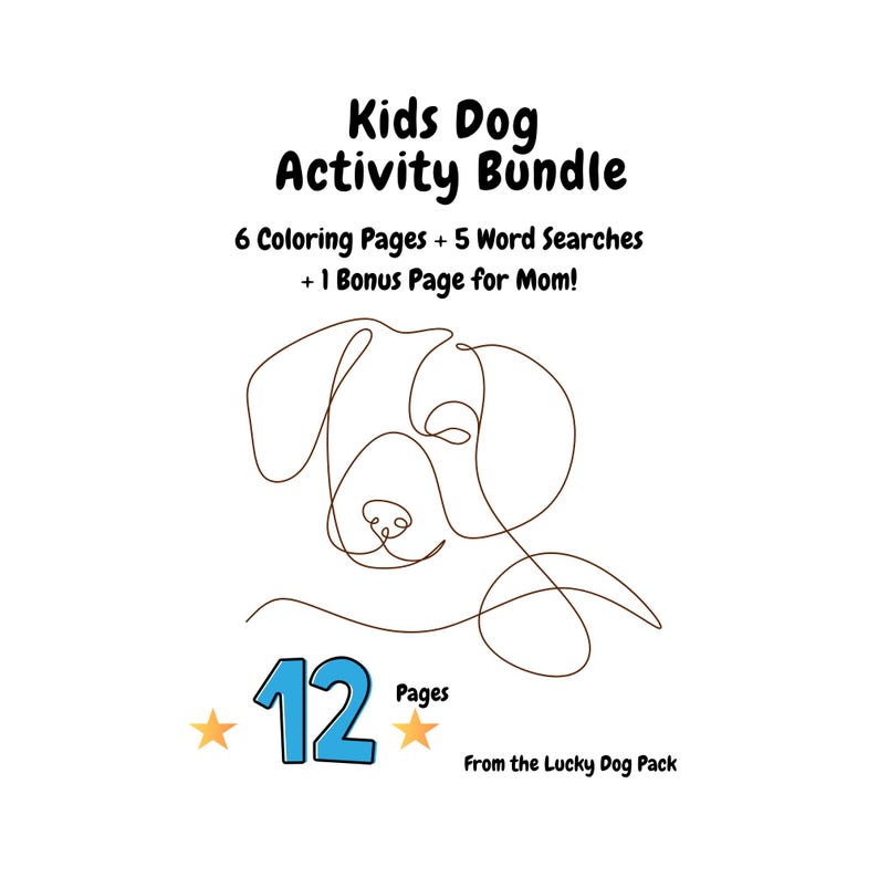 Dog Activity Bundle Printable, Kids Dog Coloring Pages & Word Search ...