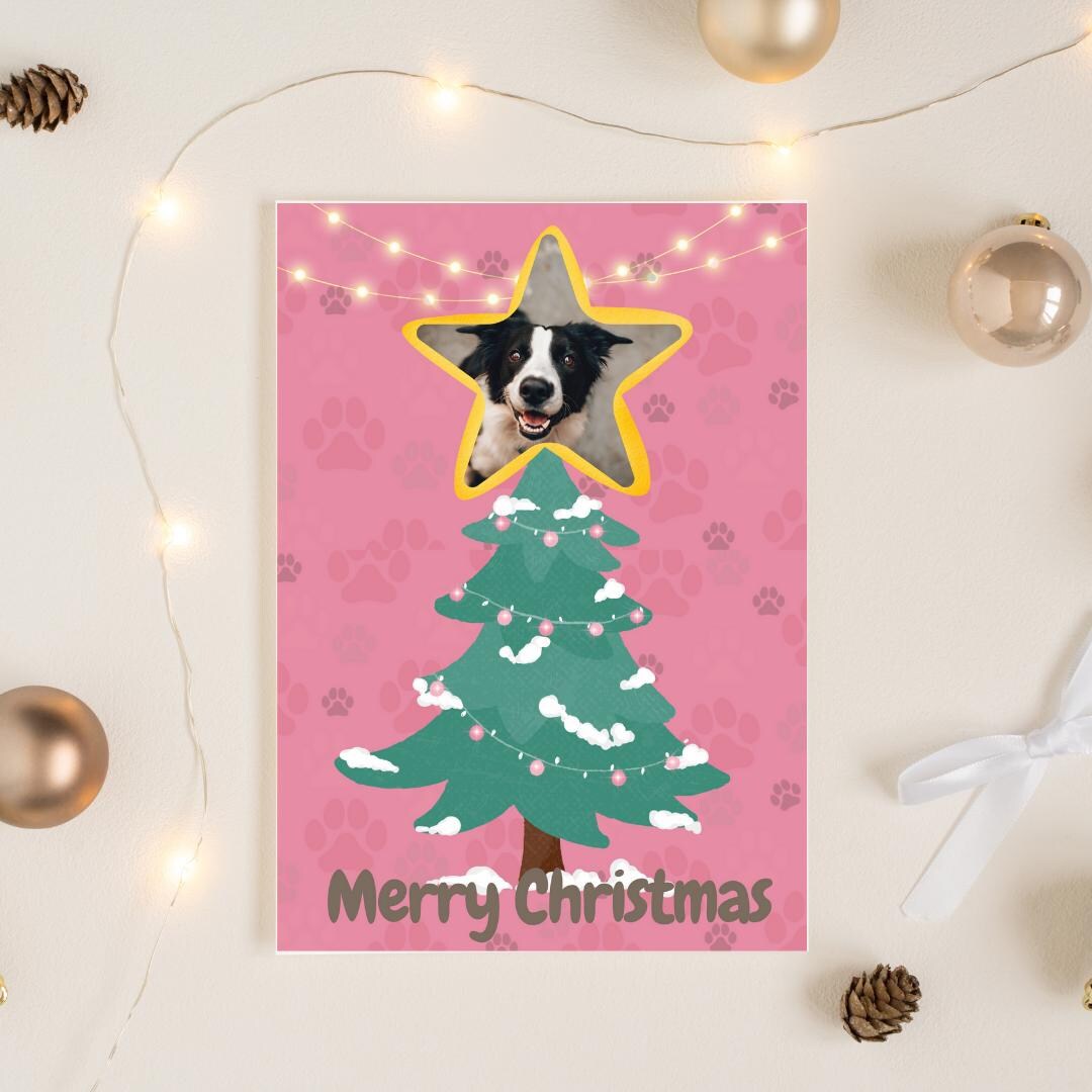 Editable Christmas Dog Card - Etsy
