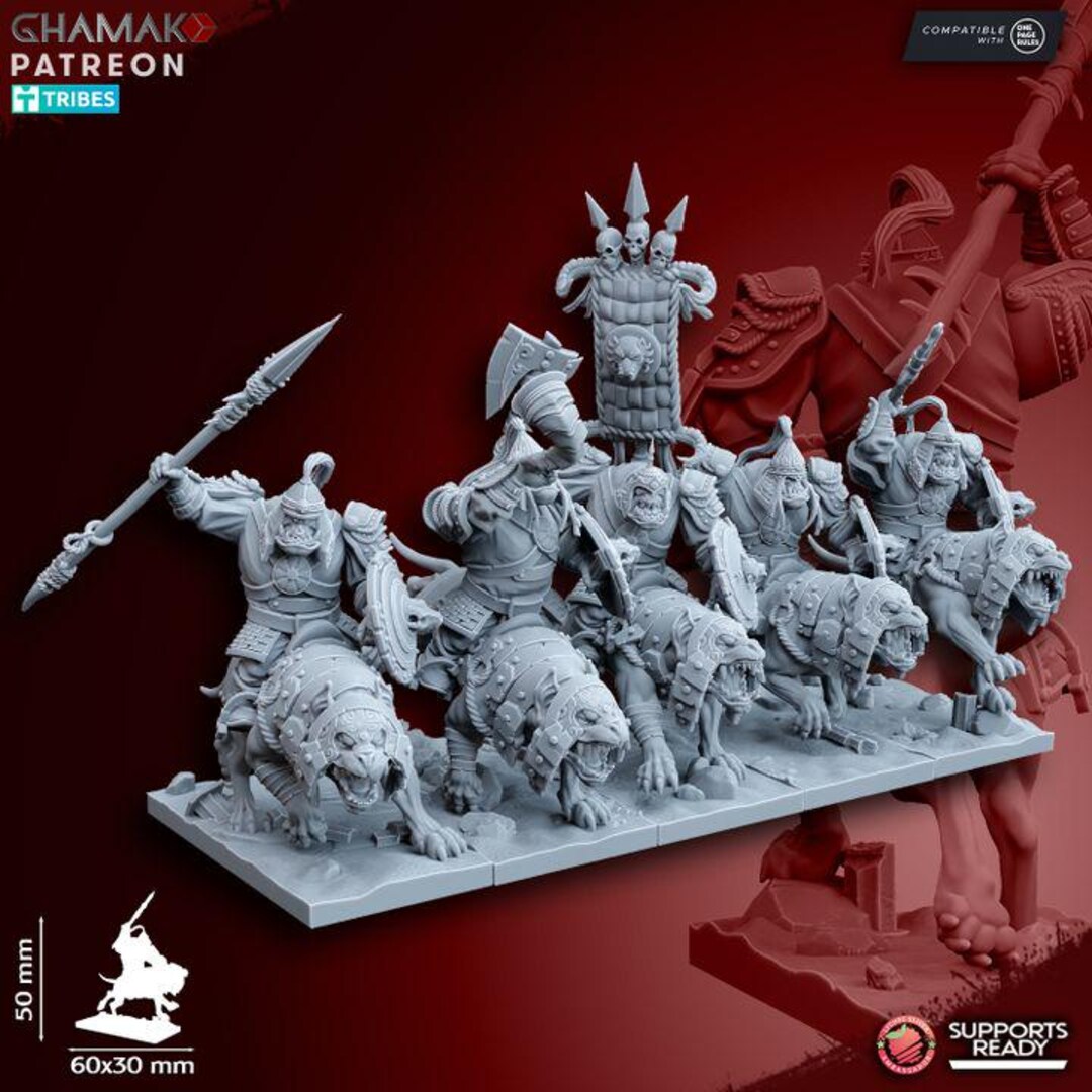 Grey Orc Warg Riders - Ghamak - Etsy