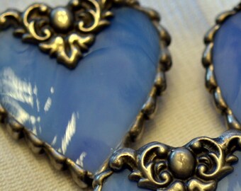 Heart light Blue Stained Glass Pin / Brooch - Etsy