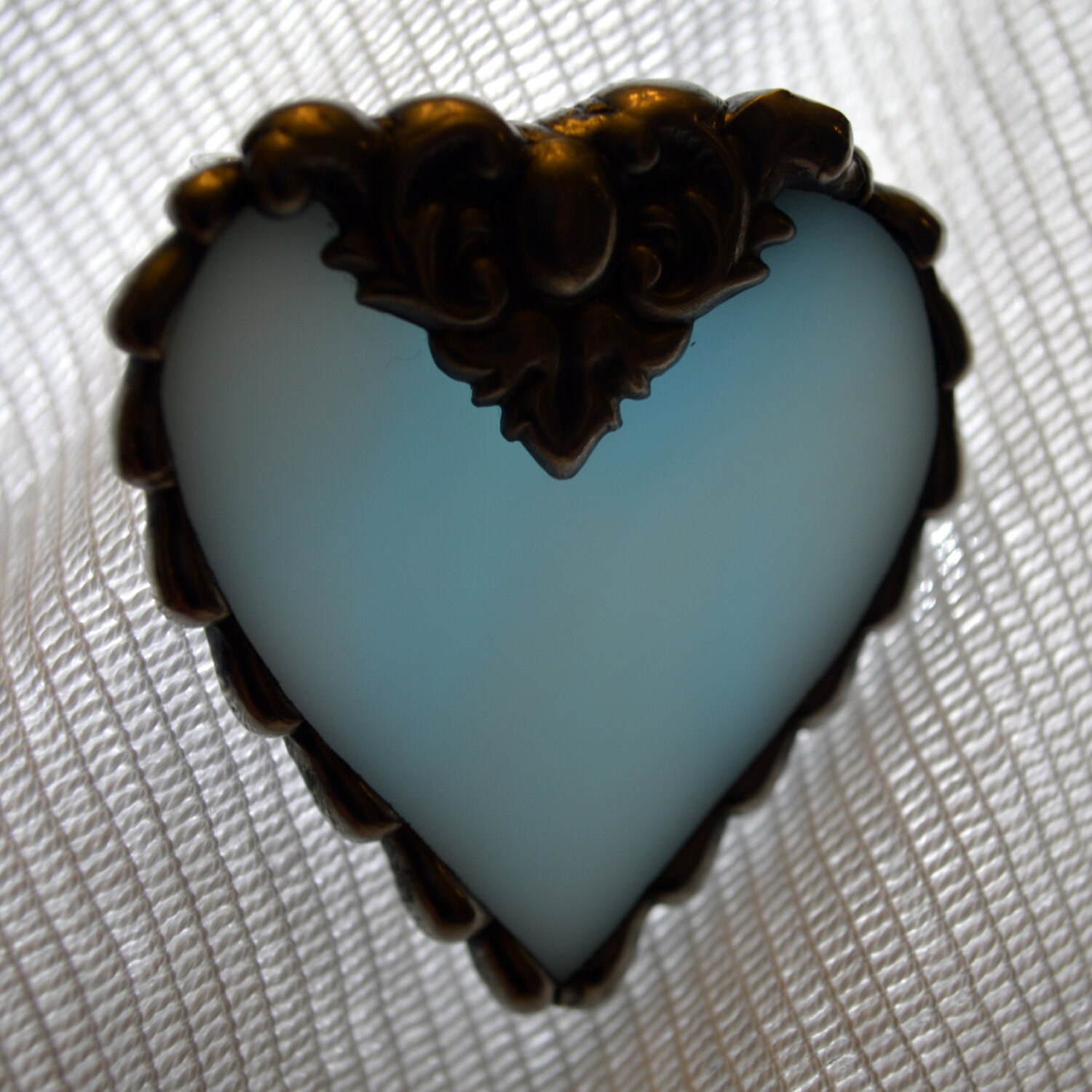 Heart light Blue Stained Glass Pin / Brooch - Etsy