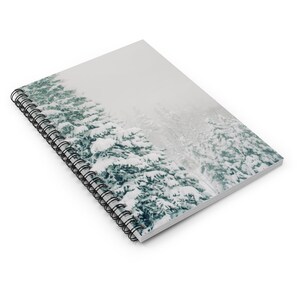 Snow Storm Notebook, Colorado Forest, Nature Journal, Minimalist Spiral ...