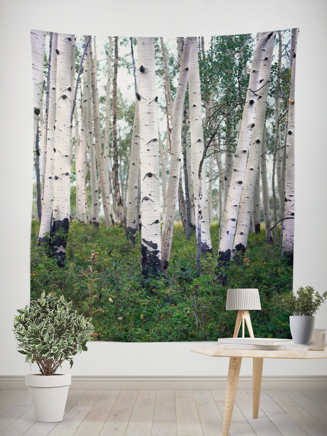 NATURE WALL TAPESTRY - Birch Tree Tapestry - Birch Wall Hanging ...
