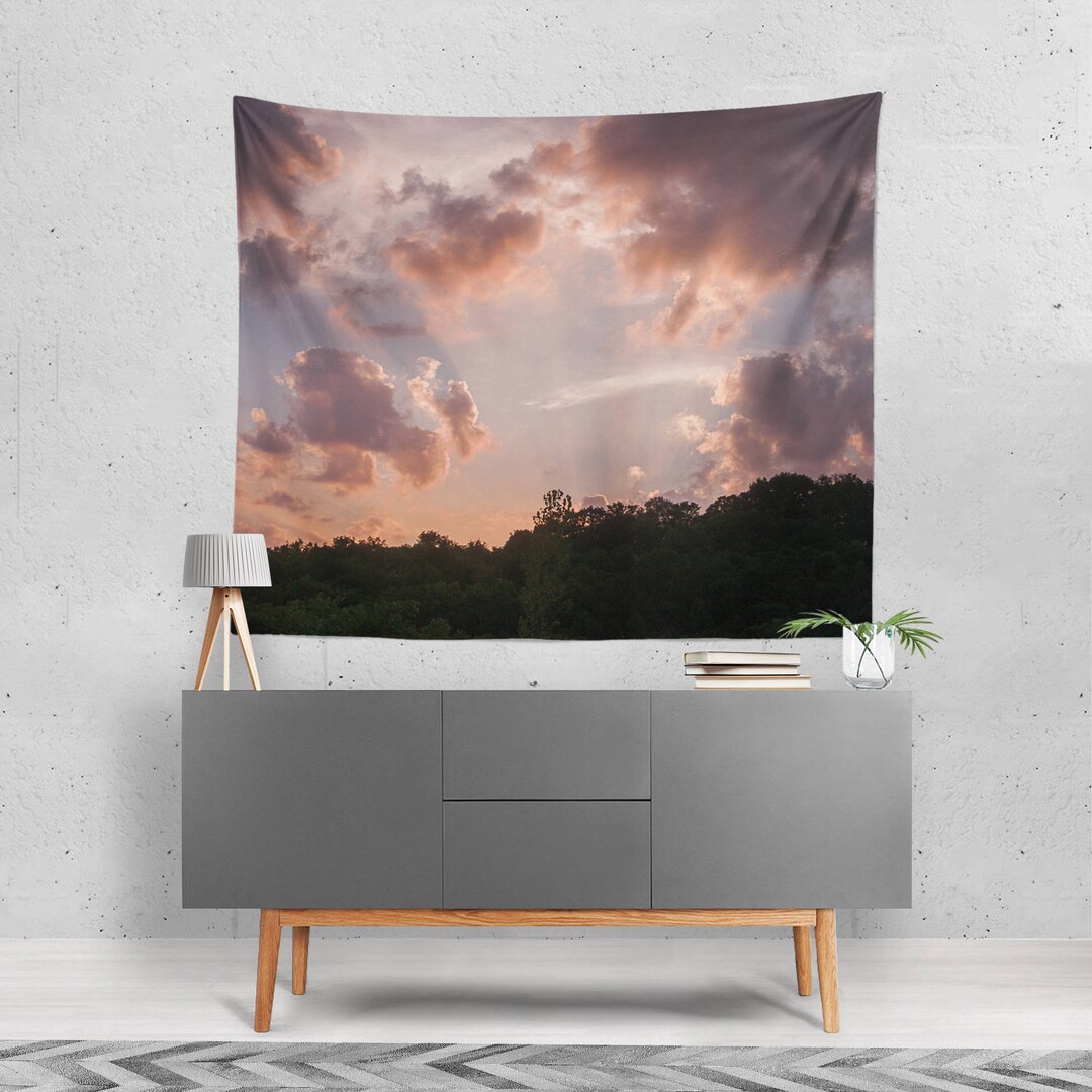 Sunset Wall Tapestry Epic Sky and Clouds Tapestry Rays of - Etsy