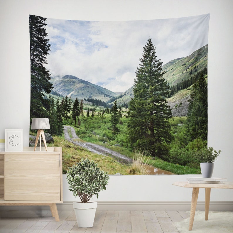 Foggy Mountain Road Wall Mural Cloth Tapestry Colorado Nature - Etsy