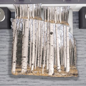 Birch Trees Duvet Cover, Twin, Queen Nature Bedding, Forest Bedroom ...