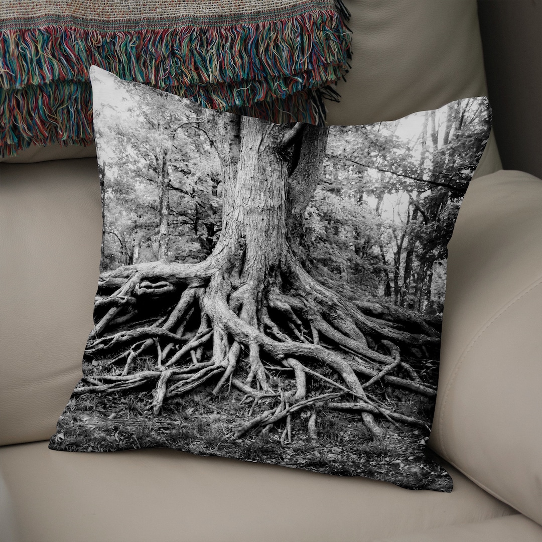 Tree Roots Throw Pillow, Nature Lumbar Pillow, Roots of Life Hippy Gift ...