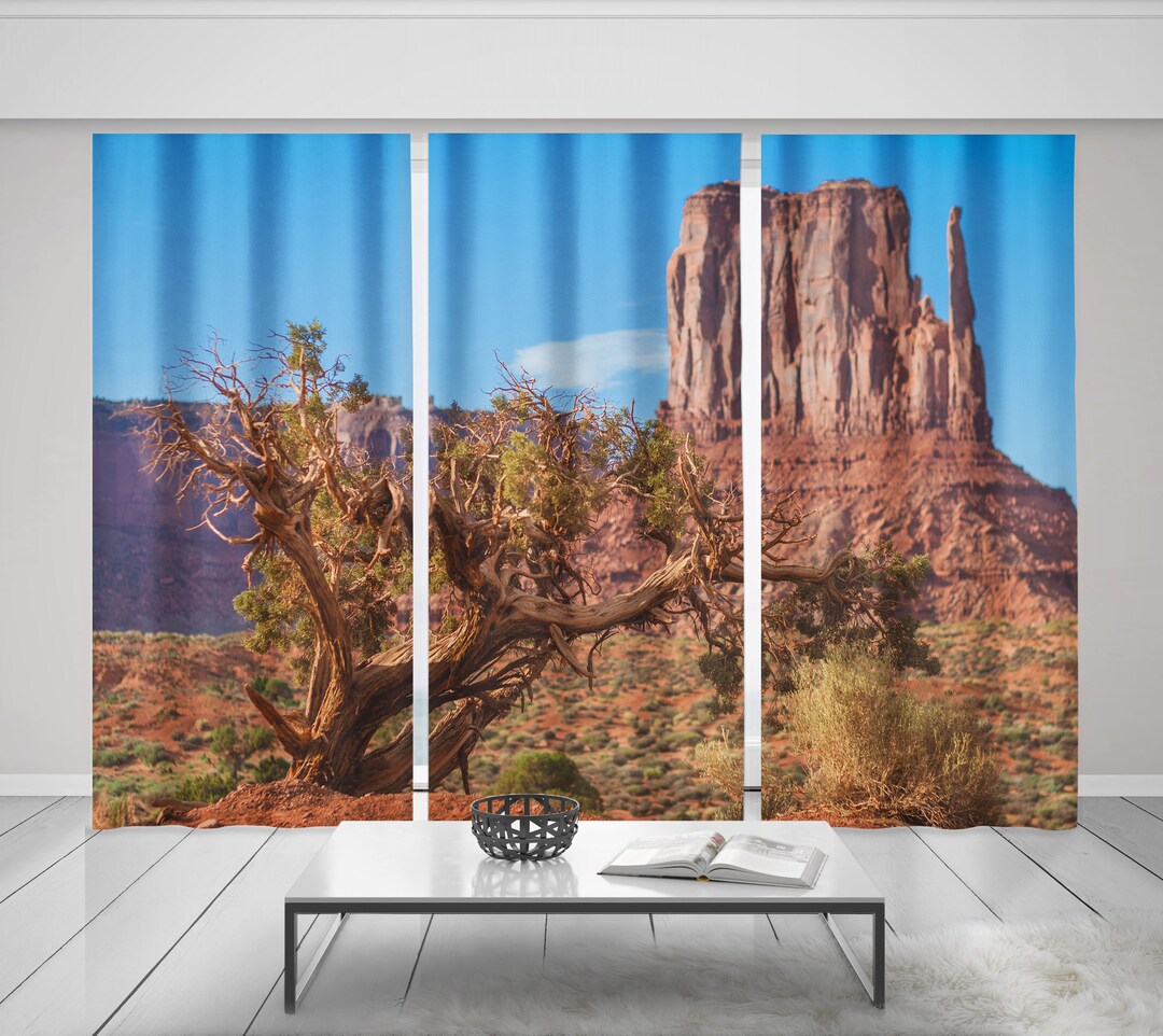 Southwest Scene Window Curtains Set of 3, 150x84 Inch Total - Monument ...