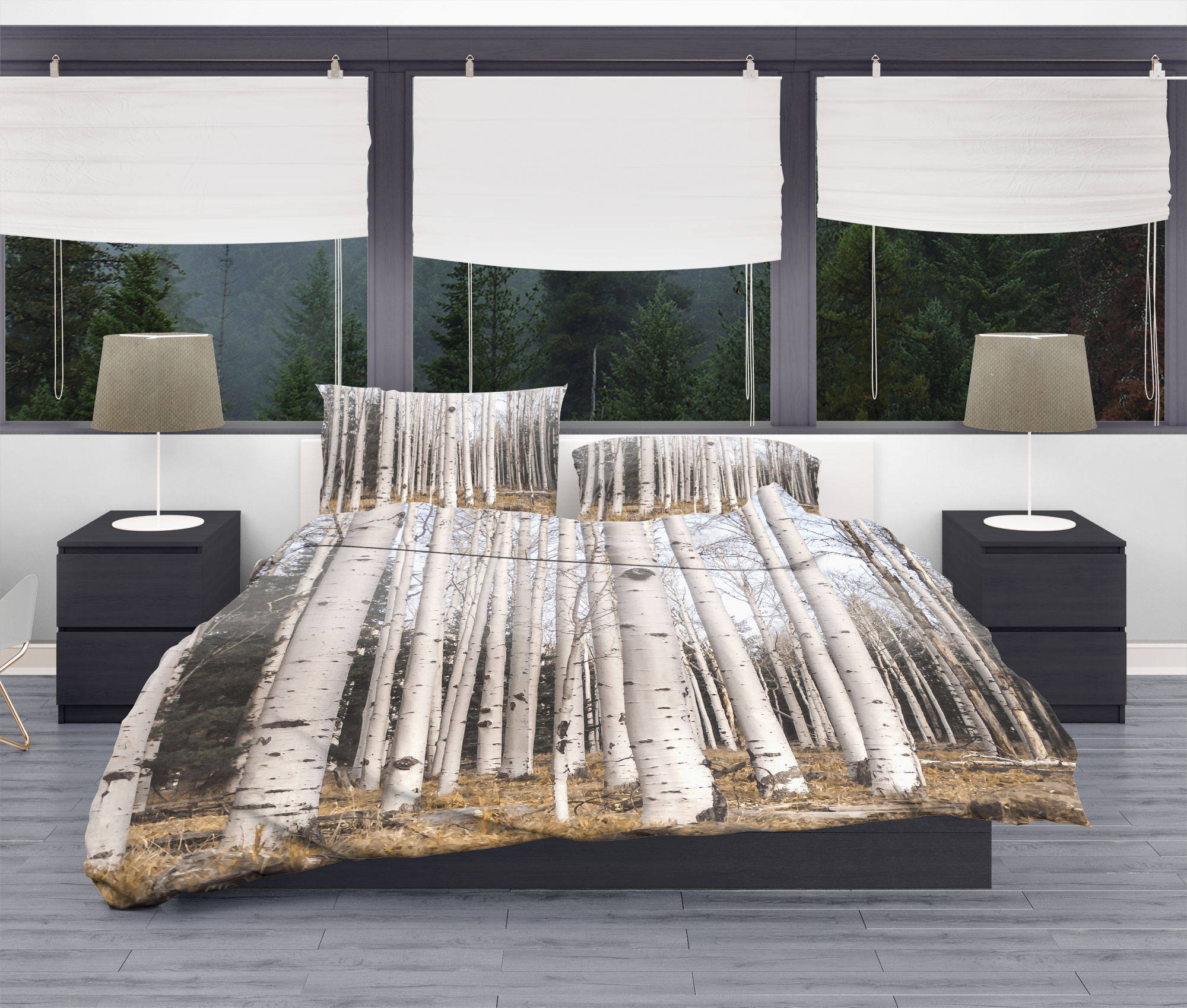 Birch Trees Duvet Cover Twin Queen Nature Bedding Forest | Etsy Canada