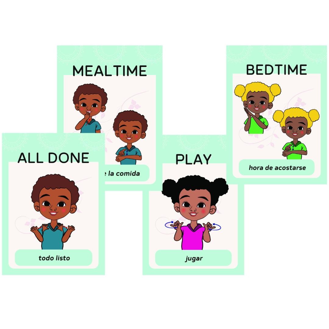 Baby Sign Flashcards | English, Spanish & ASL (digital Download) - Etsy