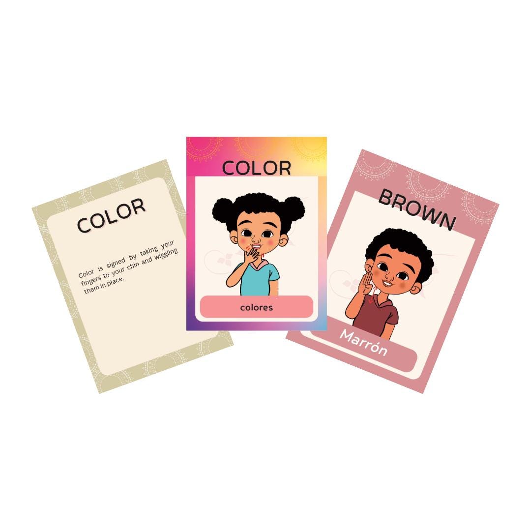 Colors and Shapes Flashcards | English, Spanish & ASL (digital Download ...