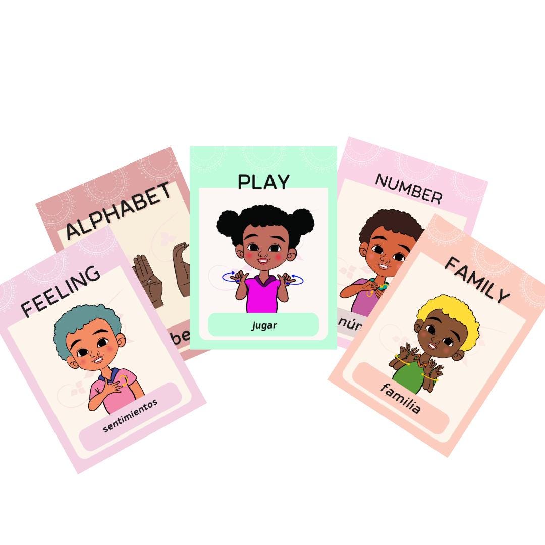 Baby Sign Flashcards | English, Spanish & ASL (digital Download) - Etsy