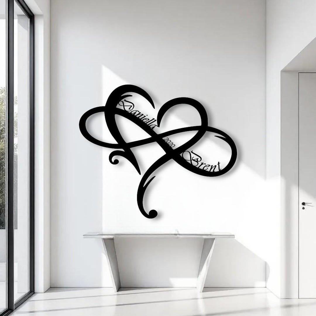 Custom Infinity Love Metal Wall Art Decor, Personalized Couple Names ...