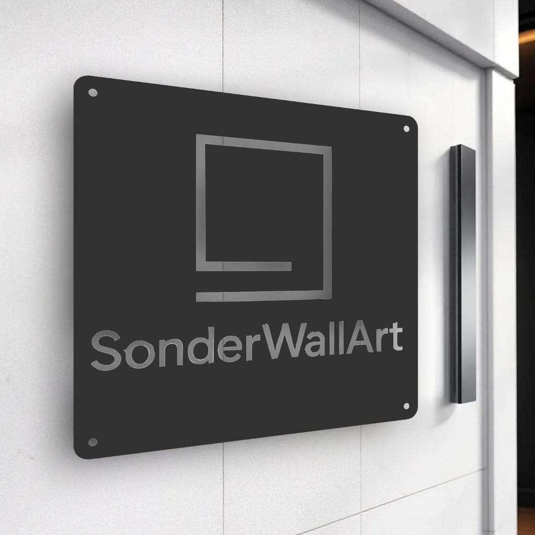 Custom Metal Business Sign for Door | Modern Logo Sign | Personalized ...
