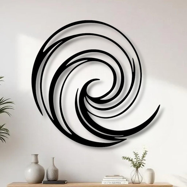 Minimalist Black Metal Spiral Wall Art, Modern Sculpture - Etsy
