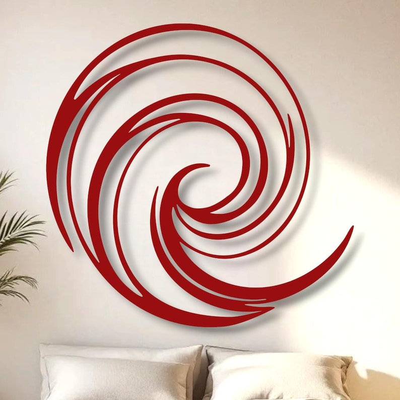 Modern Abstract Swirl Metal Wall Art, Minimalist Black Wall Decor for ...