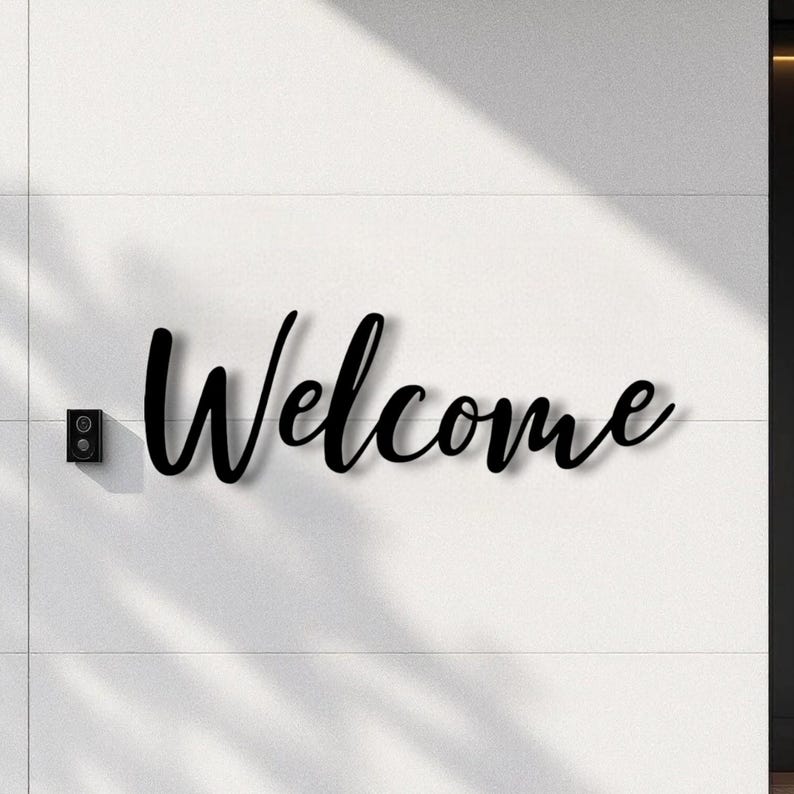 Personalized Script Metal Word Sign, Custom Text Wall Art, Minimalist ...