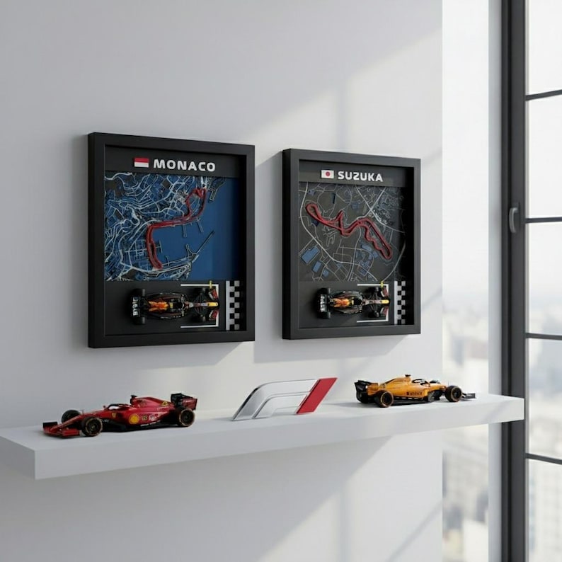 3D Printed Miami Race Track Display With Diecast Car | Motorsport Wall ...