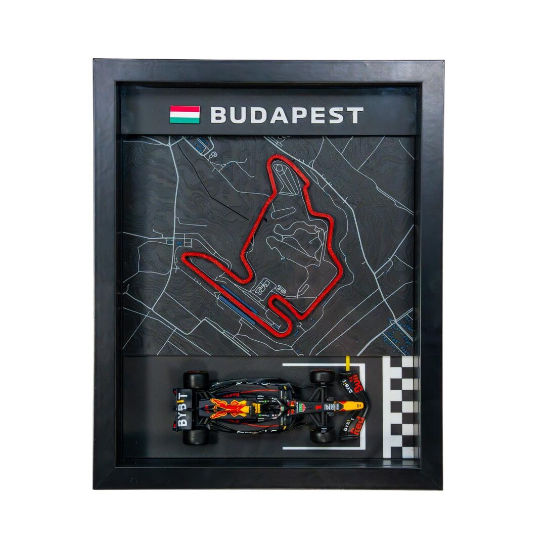 Budapest Race Track 3D Display With Diecast Car | Motorsport Wall Art ...
