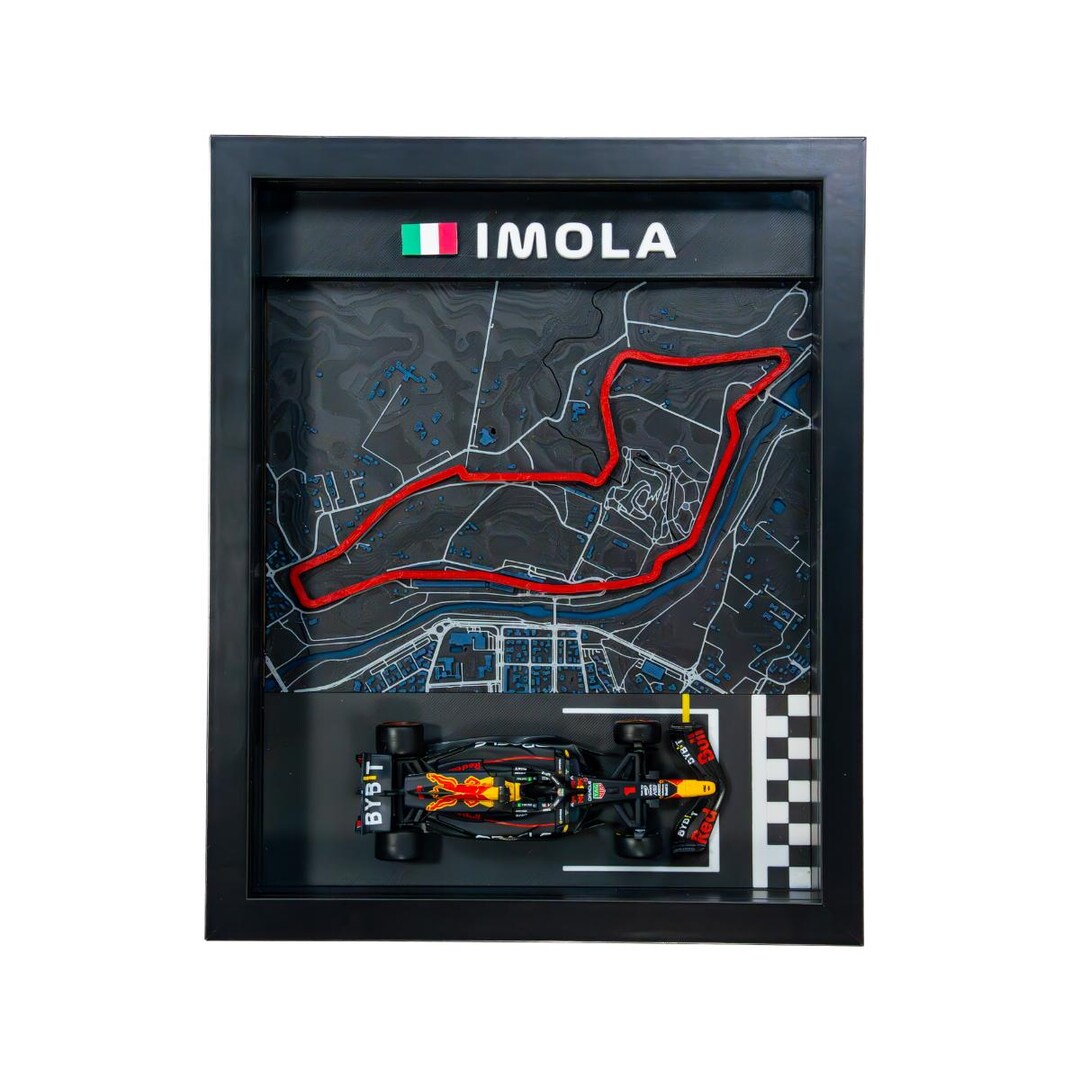 3D Printed Imola Race Track Display | Motorsport Wall Art, Diecast Car ...