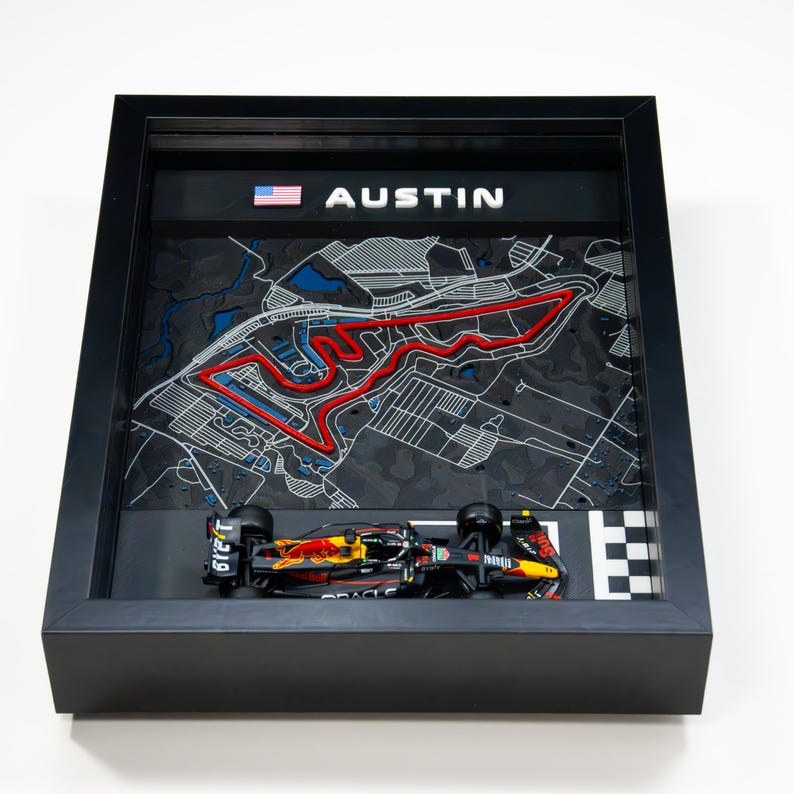3D Printed Austin Race Track Display With Diecast Car | Motorsport Wall ...