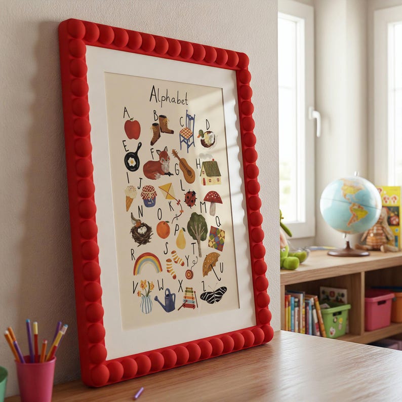 Storybook Alphabet Print, Whimsical Retro Wall Art for Nursery ...
